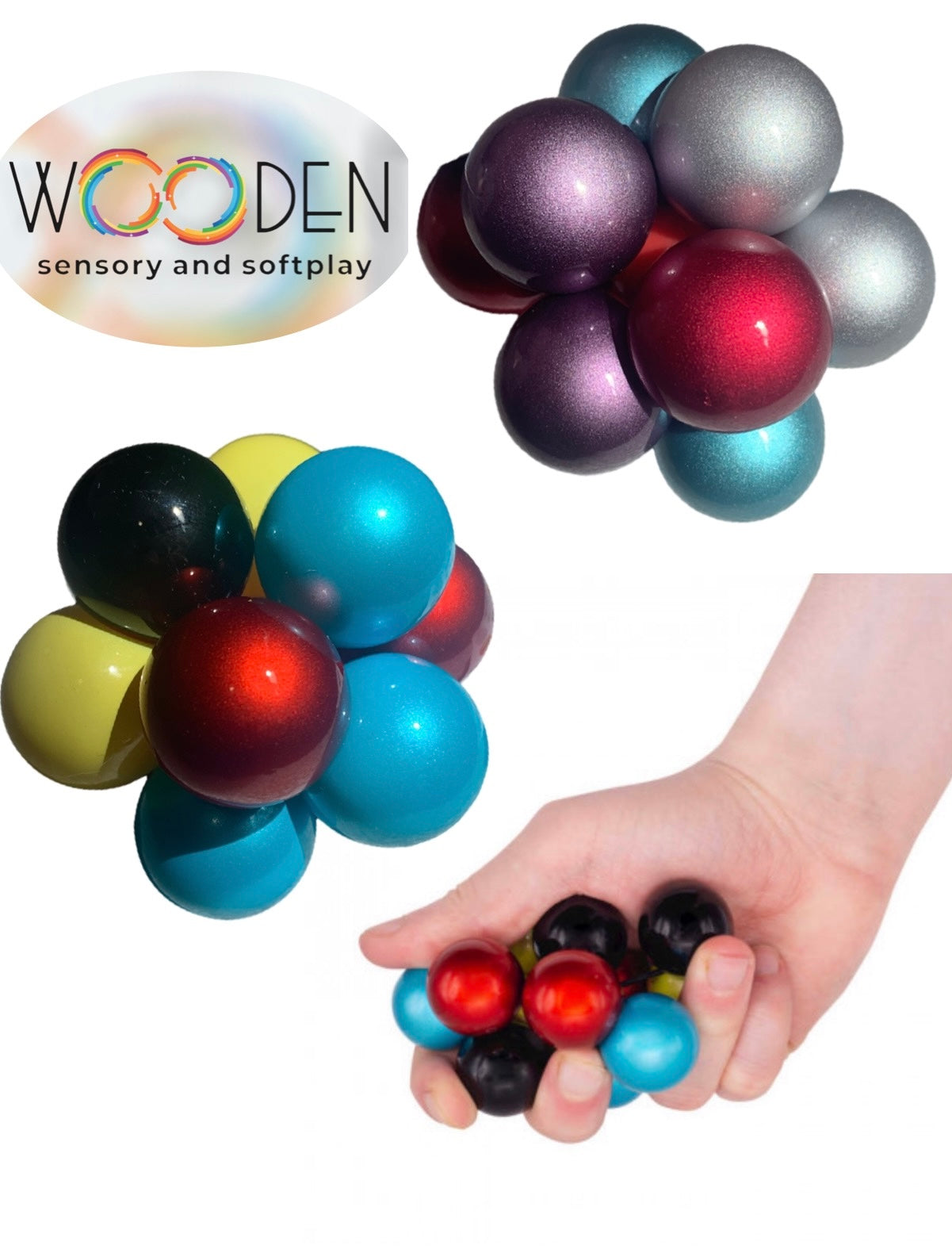 Large Atomic Fidget Ball – Wooden, Sensory and Softplay Ltd